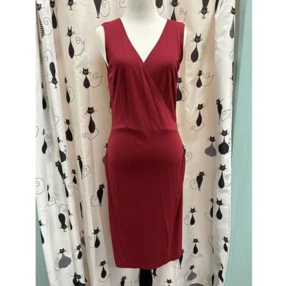 ABS Allen Schwartz | Dresses | Vintage 99s Faux Wrap Red Dress M | Poshmark